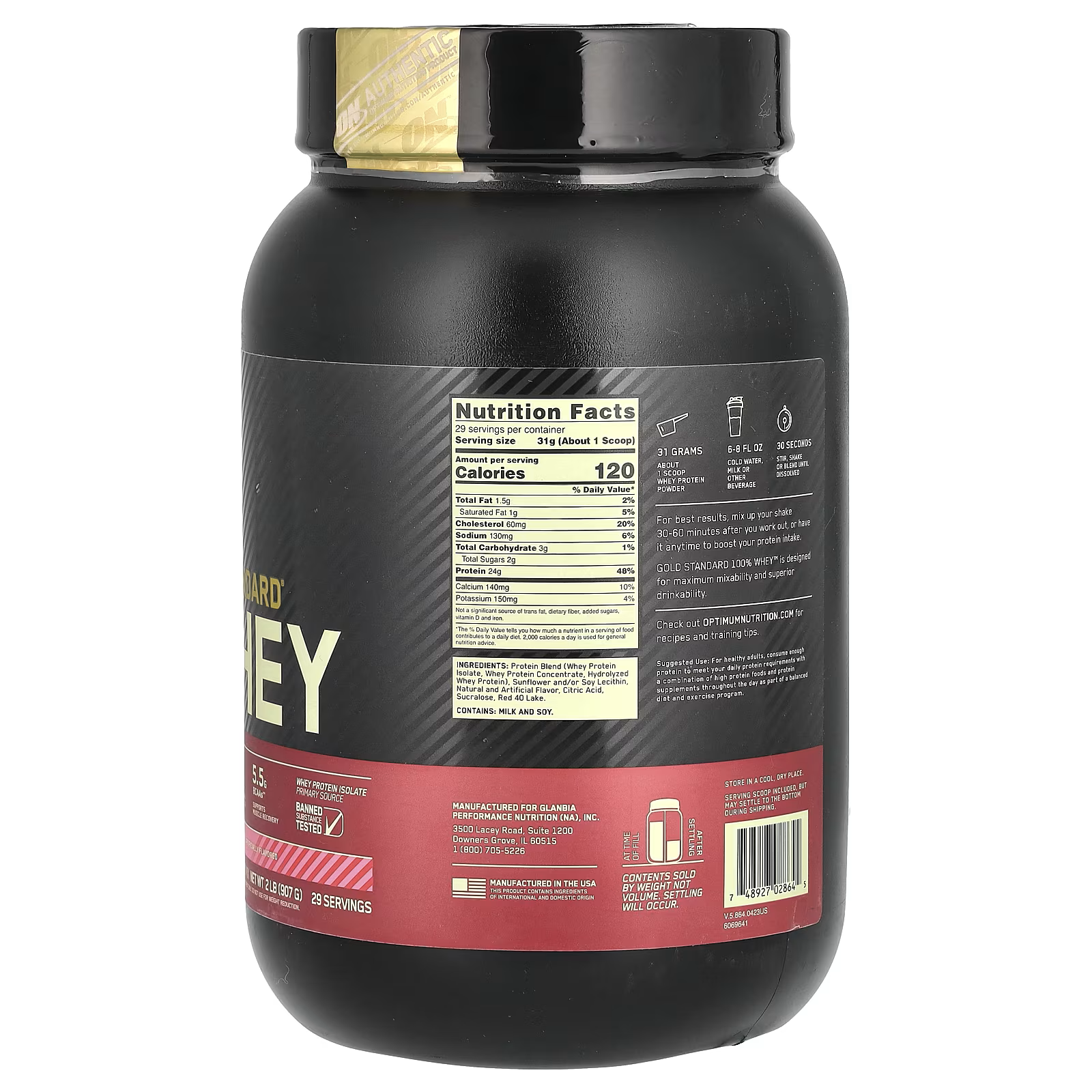 WHEY GOLD STANDARD 2 LIBRAS DELICIOUS STRAWBERRY – OPTIMUM NUTRITION ...
